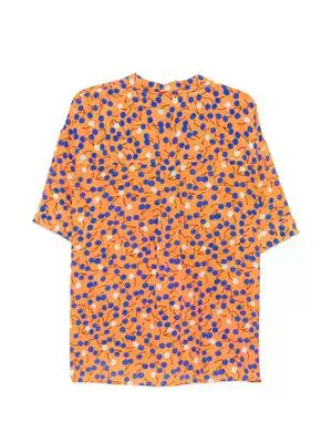Aspesi Cherry-print Short-sleeve Blouse - Orange