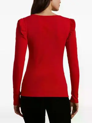 Ralph Lauren Puff-sleeve Square-neck Top