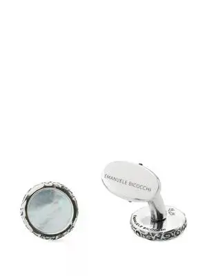 Emanuele Bicocchi Mother-of-pearl Arabesque Cufflinks