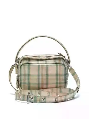Acne Studios Check-print Leather Cross Body Bag - Neutrals
