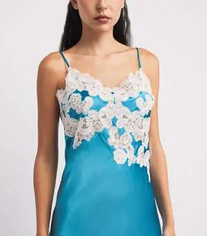 Loretta Caponi Silk Lace-detail Nightdress