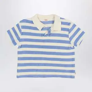 BÚHO Striped Cotton Terry Polo - Blue