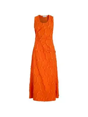Proenza Schouler White Label Frayed Jacquard Maxi Dress - Orange