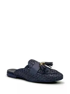 FRAU Woven Tassel Flat Mules - Blue