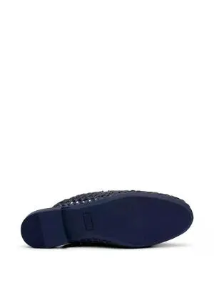 FRAU Woven Tassel Flat Mules - Blue