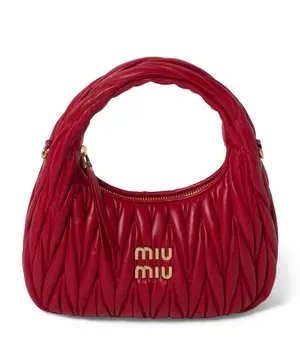 Miu Miu Matelassé Leather Wander Top-handle Bag - Red