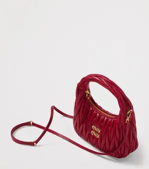 Miu Miu Matelassé Leather Wander Top-handle Bag - Red