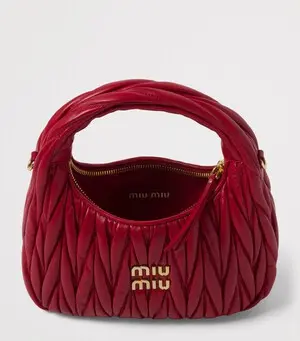 Miu Miu Matelassé Leather Wander Top-handle Bag - Red