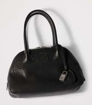 Miu Miu Nappa Leather Vivant Top-handle Bag - Black