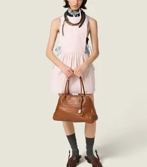 Miu Miu Cotton Poplin Pinafore Mini Dress