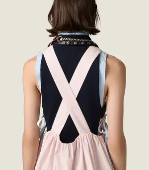 Miu Miu Cotton Poplin Pinafore Mini Dress