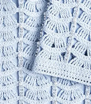 Sandro Crochet Embellished Wide Leg Shorts - Blue