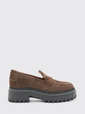 Hogan Suede Platform Loafers With H Logo Detail - Brown