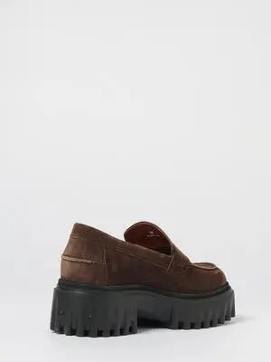 Hogan H700 Penny Loafers In Suede With Platform Sole And H Logo