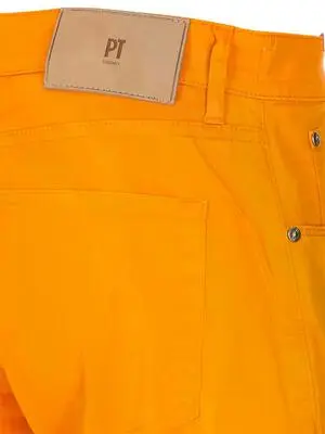 PT TORINO Chino Pants With Logo Patch - Orange