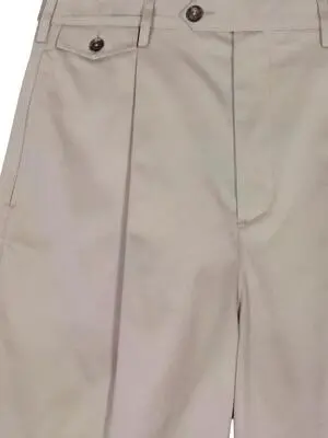 GRIFONI Gabardine Pleated Button-flap Shorts