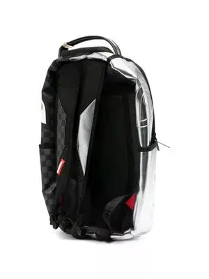 SPRAYGROUND Checkered Shark Graphic Metallic Backpack - Black