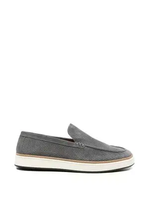 SERGIO MORETTI FIRENZE Perforated Suede Loafers