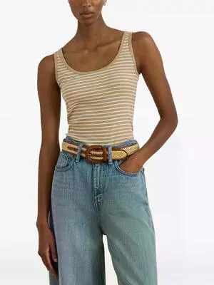 Ralph Lauren Striped Ribbed-knit Tank Top