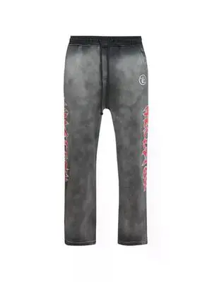 HELLSTAR Stars Shine Graffiti-print Track Pants - Grey