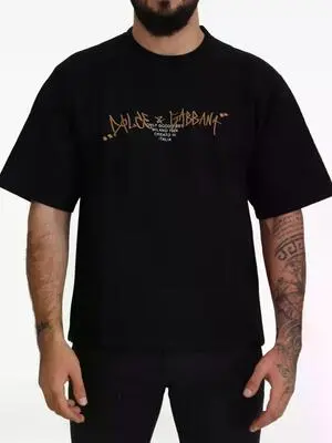 Dolce & Gabbana Logo-print Crew-neck T-shirt - Black