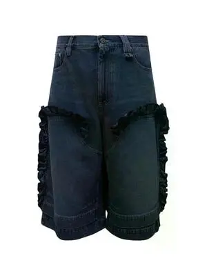 Simone Rocha Denim Shorts With Ruffled Trim
