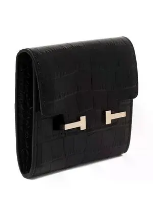 TOM FORD T-logo Croc-effect Leather Wallet