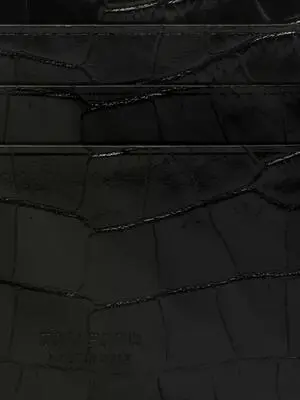 TOM FORD T-logo Croc-effect Leather Wallet