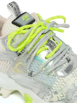 JOIA PARIS Metallic Panelled Lace Up Sneakers