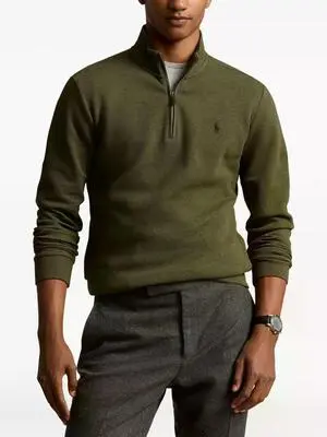 Polo Ralph Lauren Quarter-zip Logo-embroidered Sweater - Green
