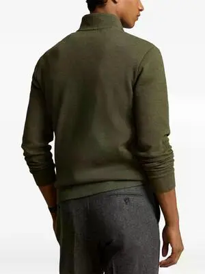 Polo Ralph Lauren Quarter-zip Logo-embroidered Sweater - Green
