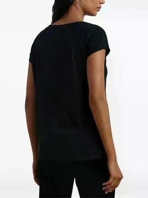 Ralph Lauren Crest-patch Cap-sleeve T-shirt - Black