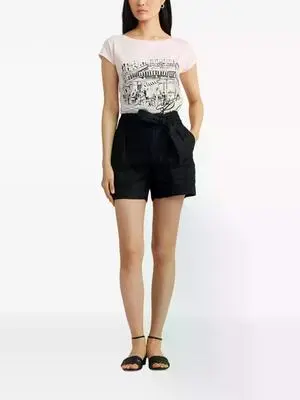 Ralph Lauren Graphic-print Boat-neck T-shirt - Pink