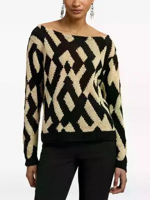 Ralph Lauren Patterned Boat-neck Sweater