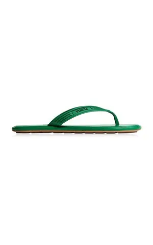 Bottega Veneta Sampieri Leather Flip Flop Sandals - Green