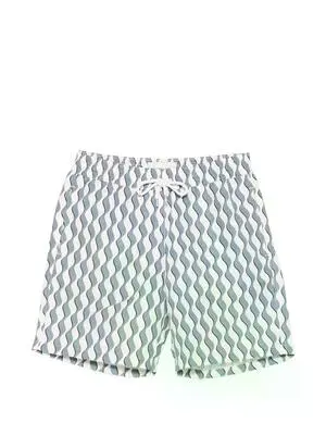 Frescobol Carioca Wave-print Swim Shorts - Blue