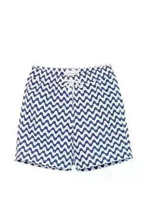 Frescobol Carioca Wave-print Swim Shorts - Blue