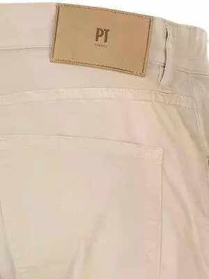 PT TORINO Chino Pants With Logo Patch - Neutrals