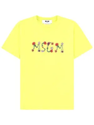 MSGM Logo T-shirt - Yellow