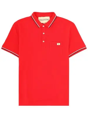 Valentino Garavani Polo Con Patch Logo - Red