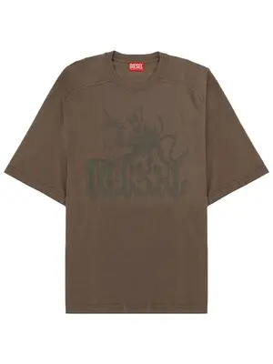 DIESEL® T-shirt "jussi" Con Logo - Brown