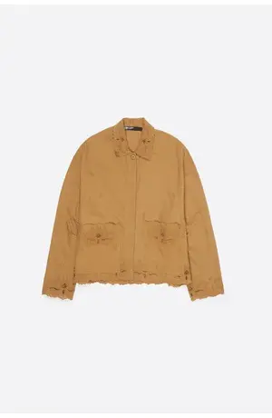 Bimba Y Lola Embroidered Cotton-linen Blend Jacket - Camel