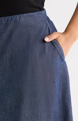 Eileen Fisher A-line Organic Cotton Midi Skirt