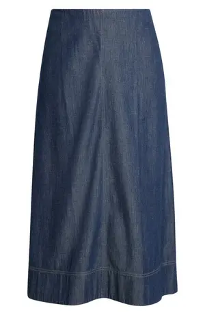Eileen Fisher A-line Organic Cotton Midi Skirt