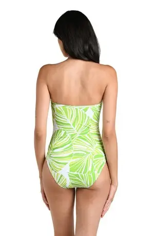 La Blanca Beaded Bandeau One-piece Swimsuit