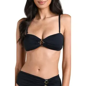 La Blanca Island Goddess Bandeau Bikini Top - Black