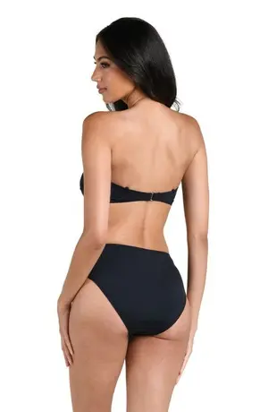 La Blanca Island Goddess Bandeau Bikini Top - Black
