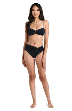 La Blanca Island Goddess Bandeau Bikini Top - Black
