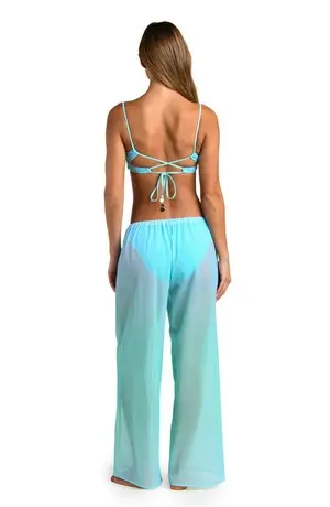 SUNSHINE 79 Ombré Illusions Sheer Wide Leg Mesh Cover-up Pants