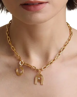 Adina Reyter 14k Yellow Diamond Horseshoe Charm Pendant